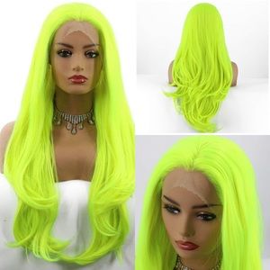 Accessories | Limeade 24 Neon Yellow Lace Front Wave Wig Nwt | Poshmark
